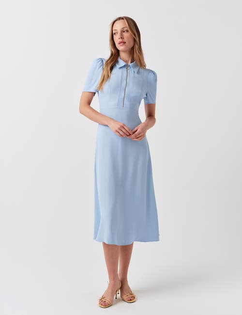 GHOST LONDON Ghost London Haisley Collared Zip Front Midi Dress